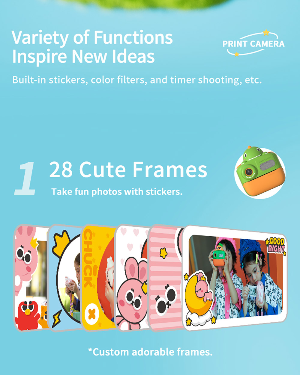 WOWKIDS K64 Kids Instant Print Camera Green Carrot