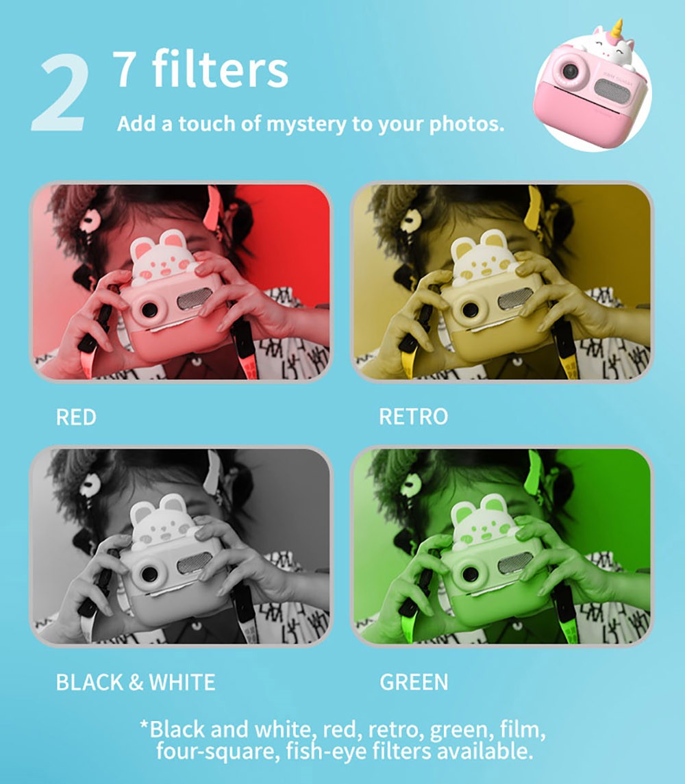 WOWKIDS K64 Kids Instant Print Camera Pink Rabbit