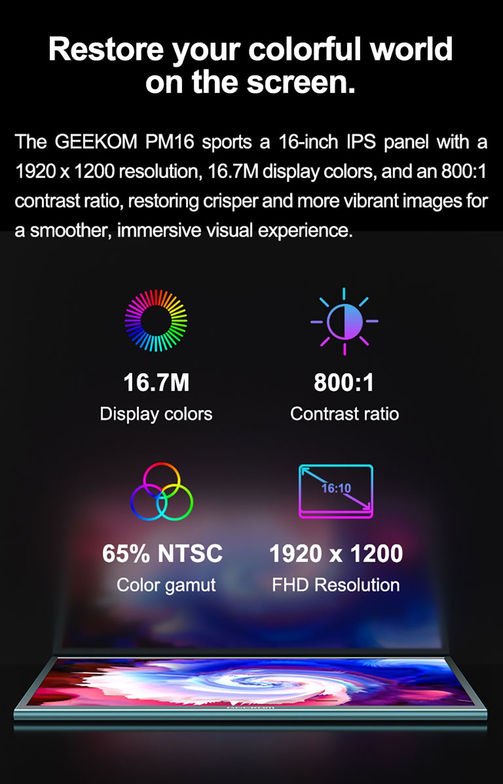 GEEKOM PM16 Portable Monitor