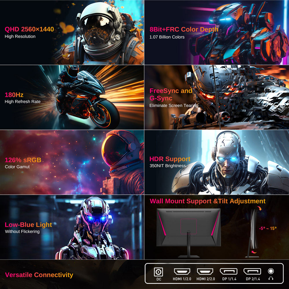 KTC Q24T09 QHD 2560x1440 180Hz Gaming-Monitor