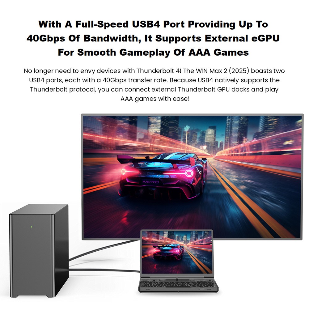 GPD WIN Max 2 2025 Handheld Gaming PC AI 9 HX 370 64GB 2TB US Plug