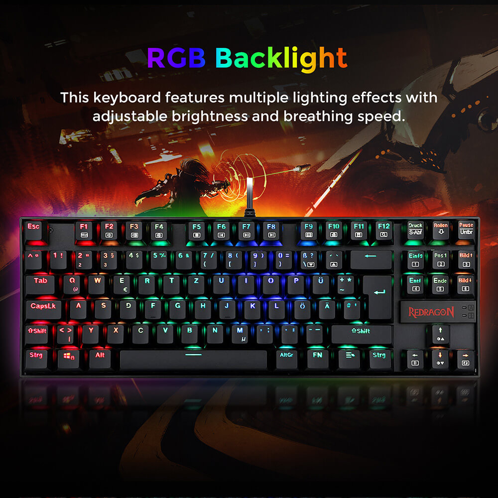 Refurbished Redragon K552RGB-1 Mechanical Keyboard German Layout