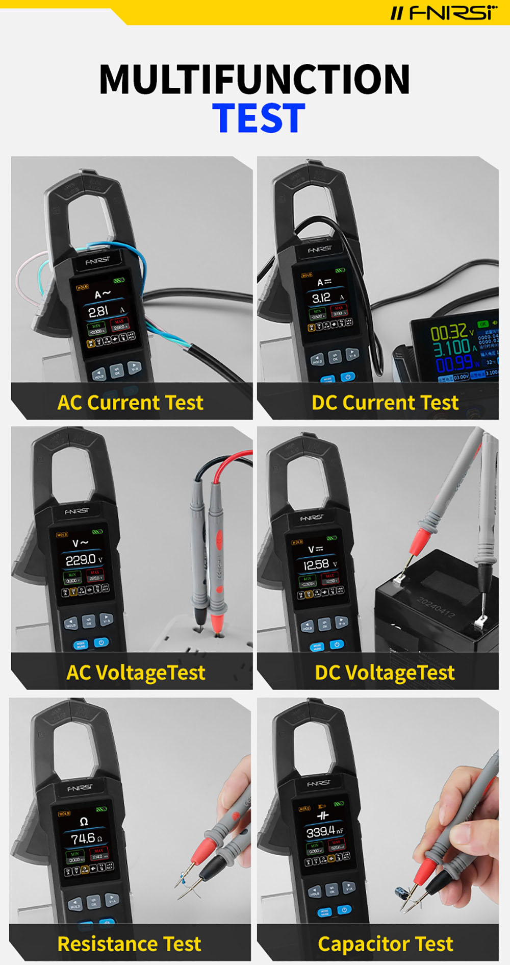 FNIRSI DMC-100 Digital Clamp Multimeter