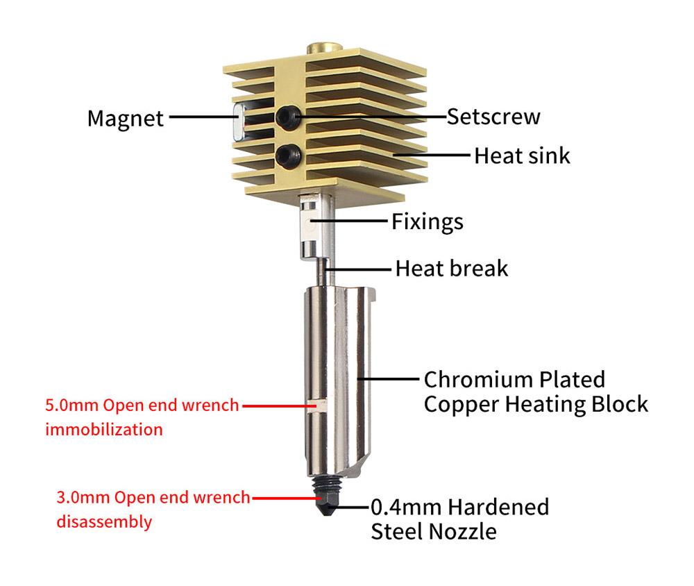 FYSETC 3D Printer Upgrade Hotend Kit for Bambu Lab A1/A1 mini