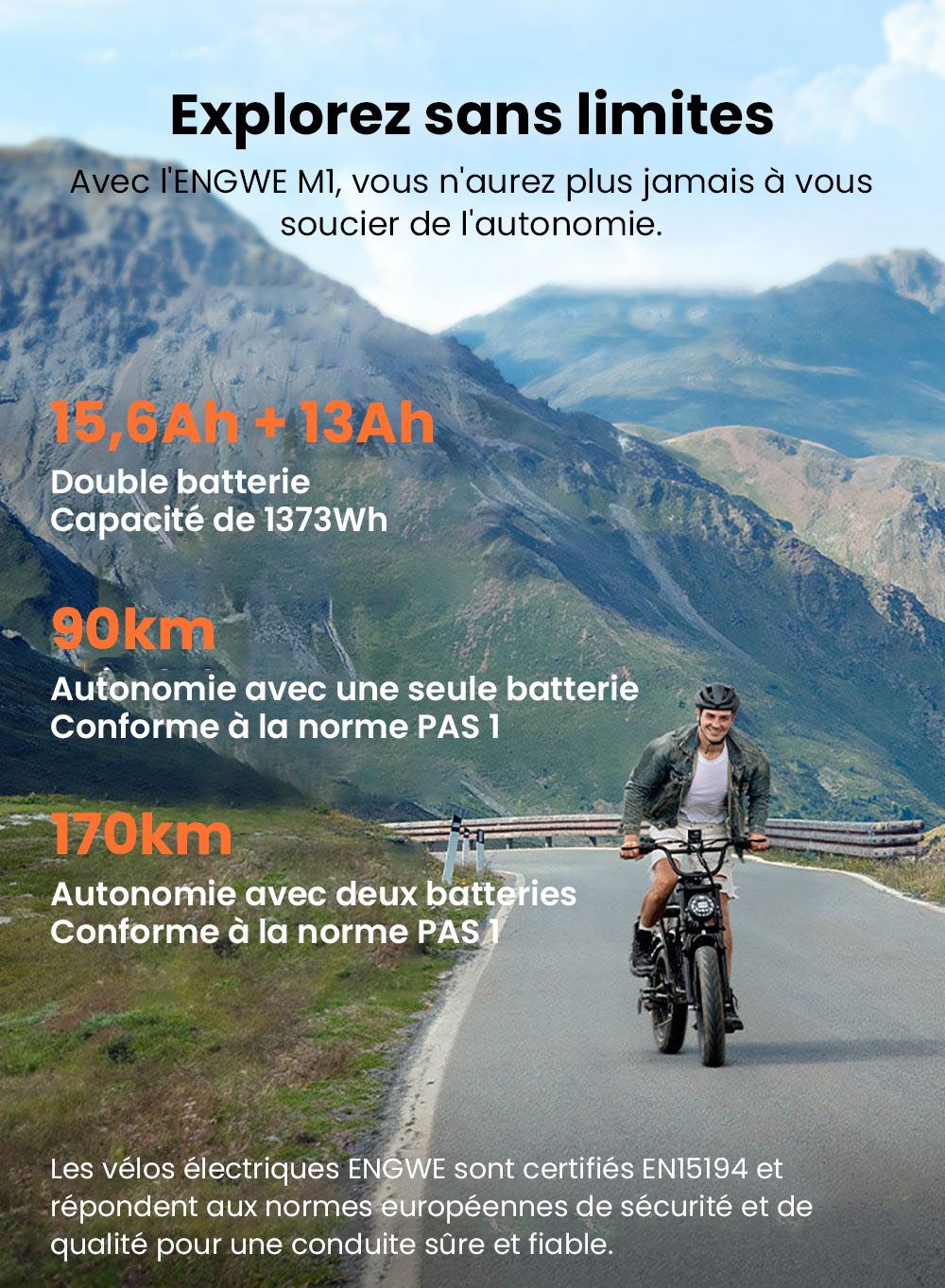 ENGWE M1 250 W 15,6 Ah Jaune Vélo électrique