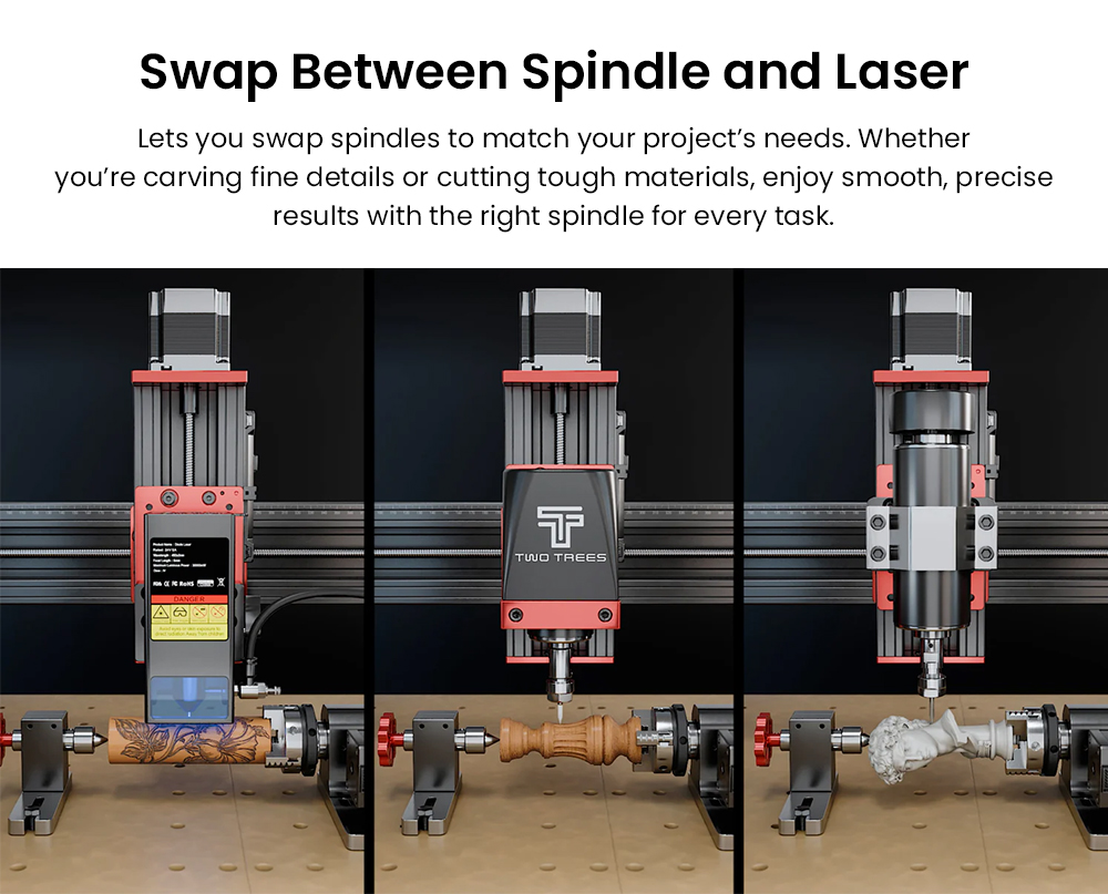 TWO TREES TTC450 Pro CNC Router Machine Vacuum Cleaner | Europe