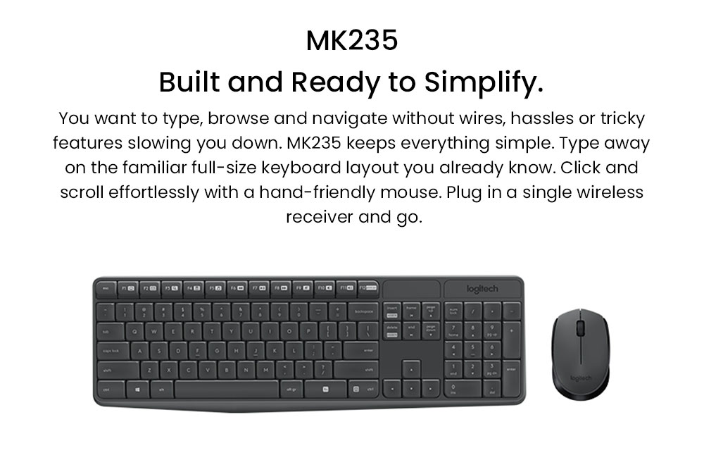 Logitech Mk235 Wireless Keyboard And Mouse Combo