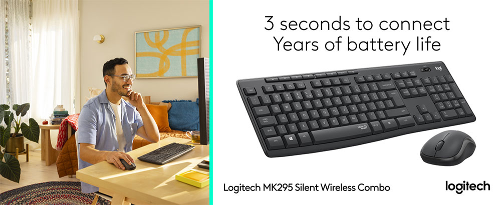 Logitech MK295 Wireless Mouse & Keyboard Combo Black