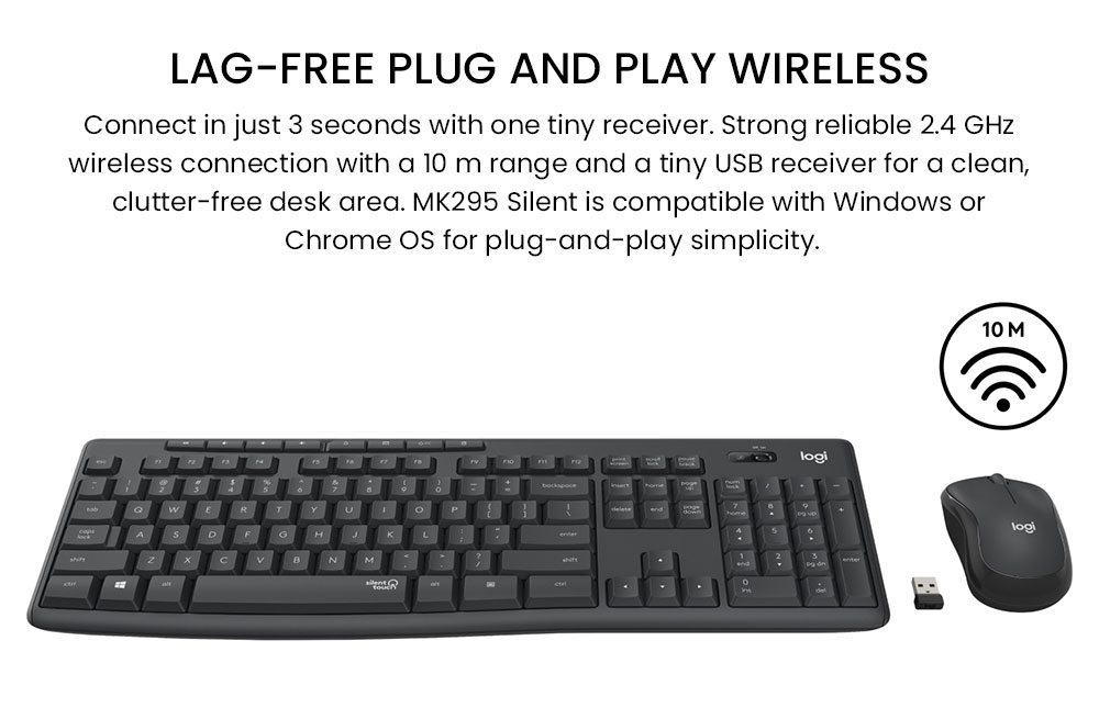 Logitech MK295 Wireless Mouse & Keyboard Combo Black