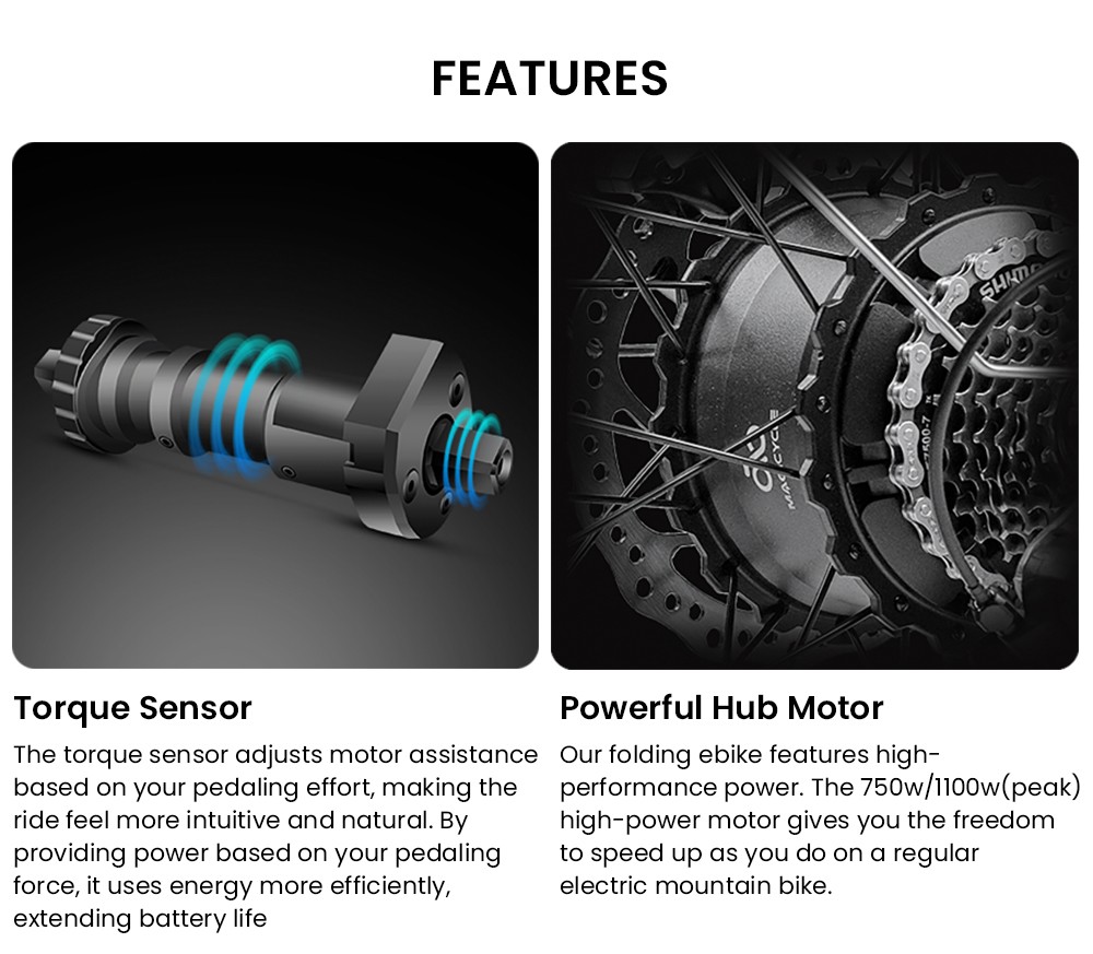 Magicycle Jaguarundi 2.0 Torque Sensor Folding Electric Bike Aqua Blue ...