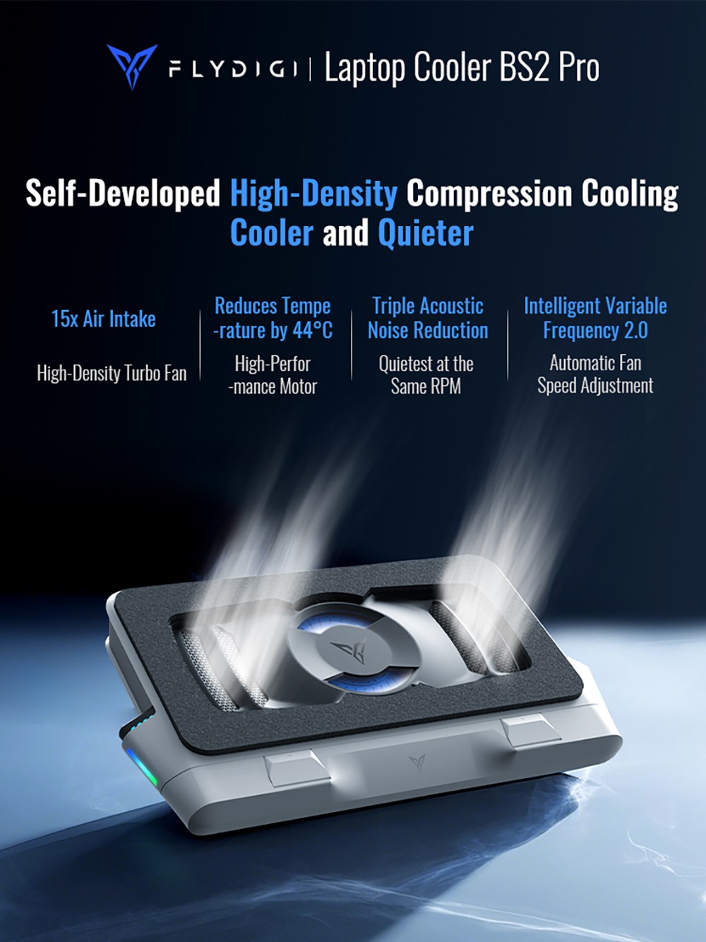 Flydigi BS2 Pro Laptop Cooling Pad for Laptops 15.6 inches and Above