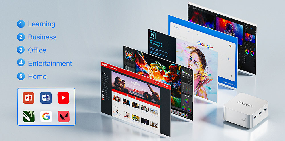 FIREBAT T8 PLUS Mini PC Intel N100 16 Go 512 Go