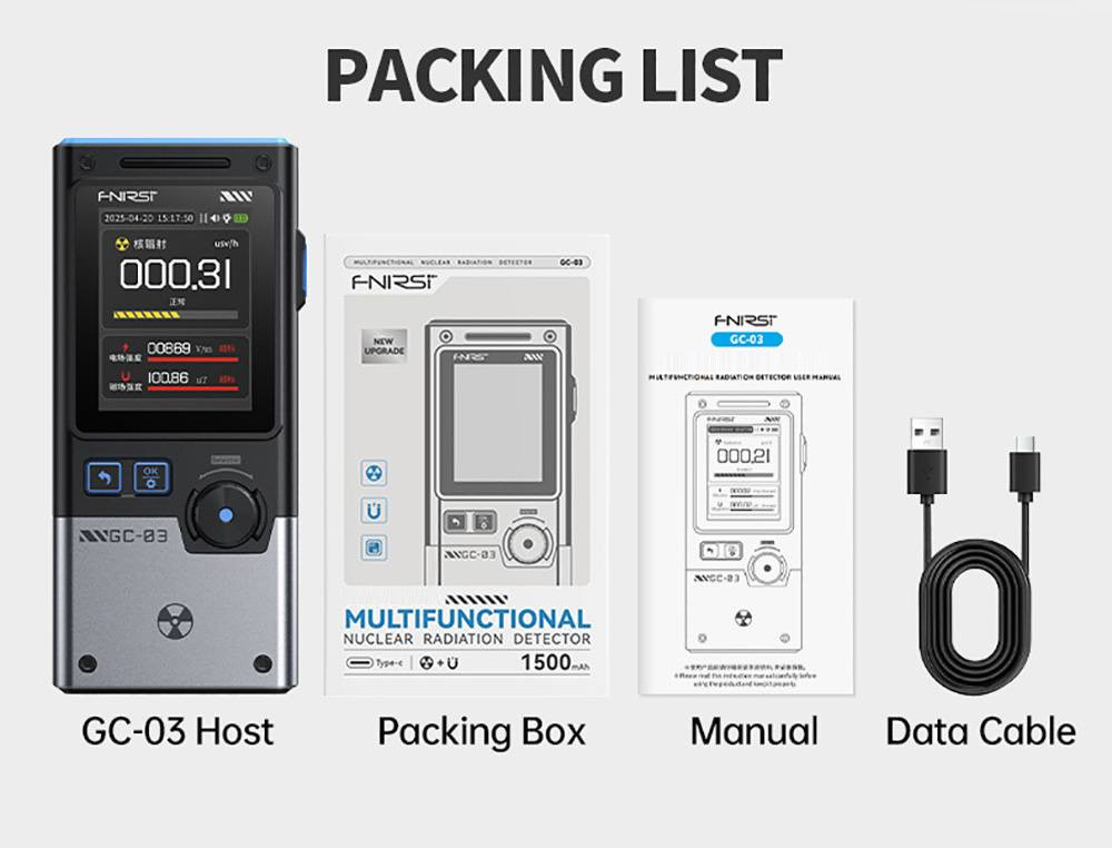 FNIRSI GC-03 Multifunctional Radiation Detector Black