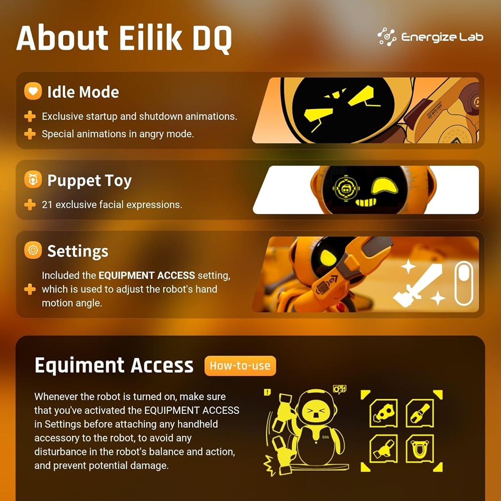Energize Lab Eilik DQ Little Companion Interactive Bot
