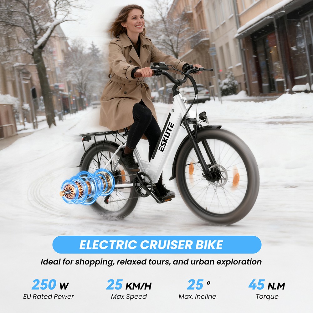 ESKUTE C100 Plus Electric Bike 250W 36V 13Ah 25km/h White