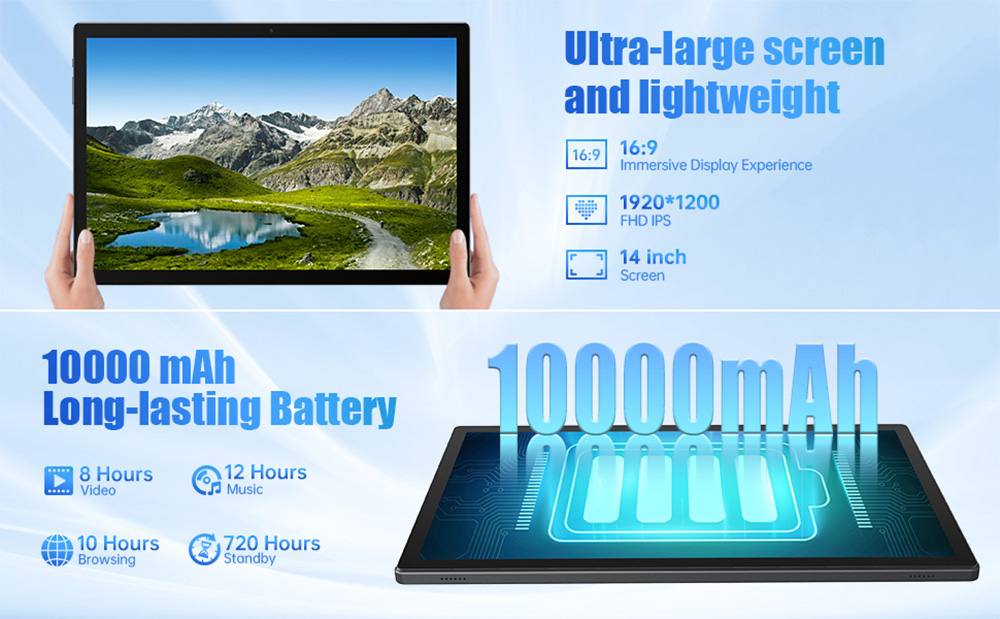 MESWAO B2 Tablet 14 inch 6GB 128GB Grey US Plug
