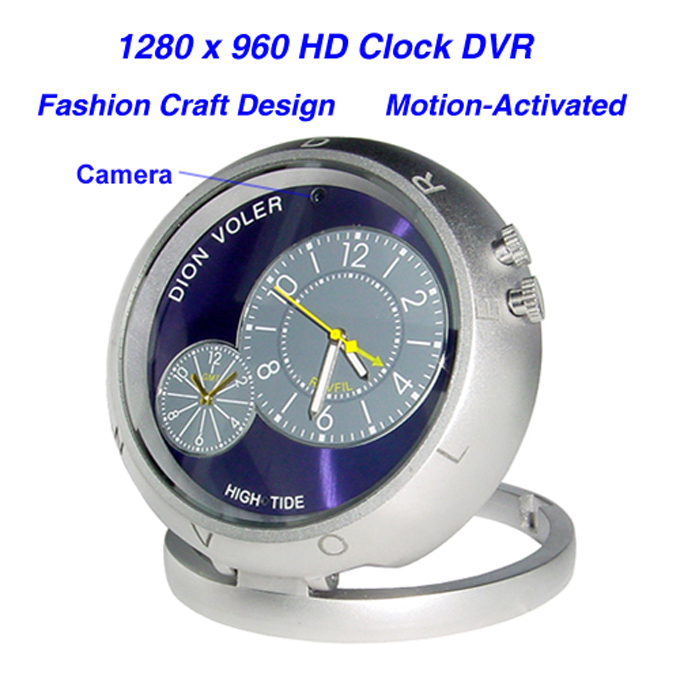 1280*960 CMOS HD Fashion Motion Detector Table Clock Style Hidden Spy ...