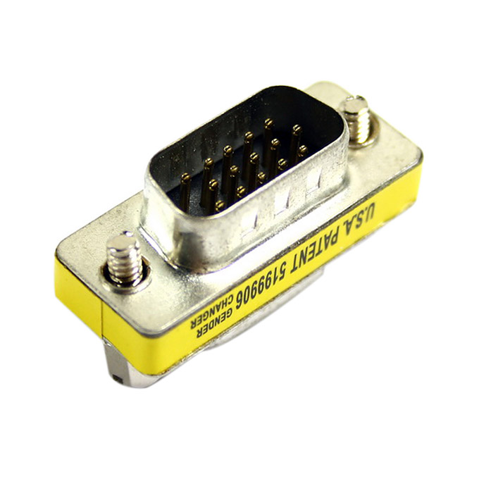 15 Pin SVGA VGA Male to Female Gender Changer Adapter