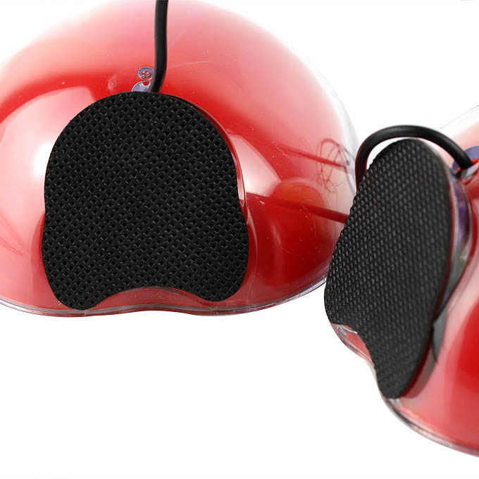 USB Mini Speakers Apple Shape Lightable for Ipod Laptop RED