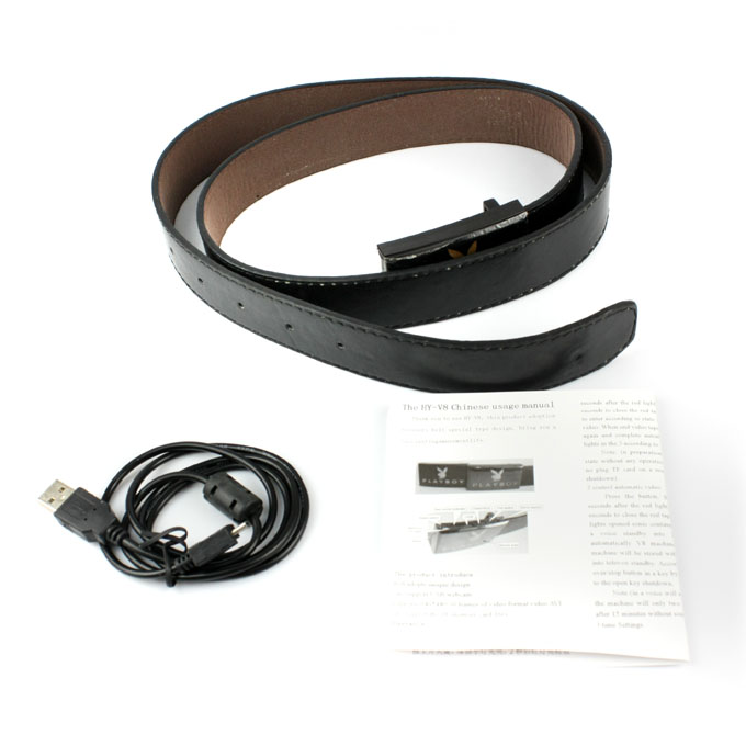 Leather Belt Strap Hidden Spy Camera DVR Camcorder with USB Cable