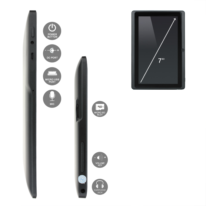 7 Inch Android 4.0 Tablet PC Capacitive 4GB A13 Q88 1.2GHz WIFI Camera ...