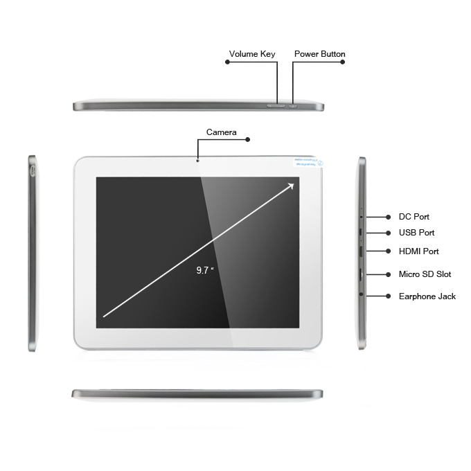 AMPE A90 9.7 Inch IPS Android 4.0 Tablet PC Allwinner A10