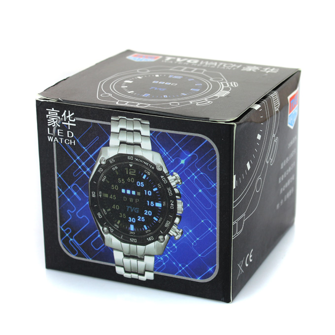 TVG LED Watch with Blue Light Outdoor Sports Watches for Men