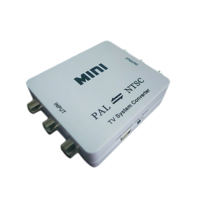 PAL to NTSC/NTSC to PAL TV System Converter-Mini Box White