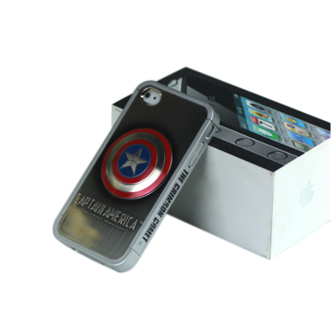Avengers Captain America Shield silver Case for iPhone 4 iPhone 4S