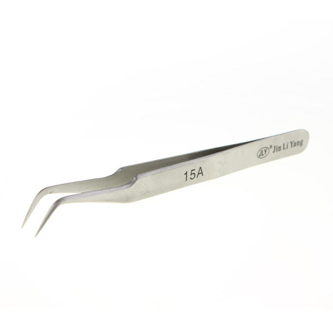 JLY Stainless Steel Precision Angled Tweezers 15A