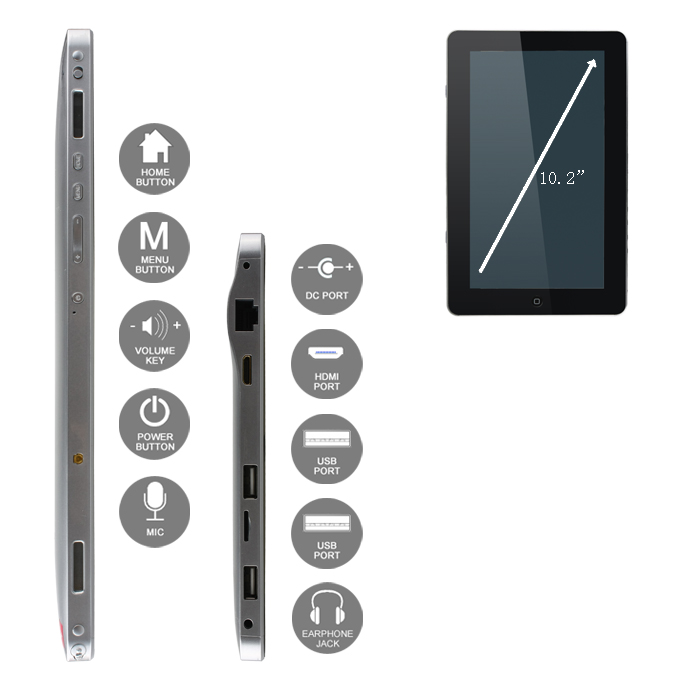 Flytouch 7 10.2 inch Tablet PC Allwinner A10 Android 4.0.4 1G 16G GPS ...