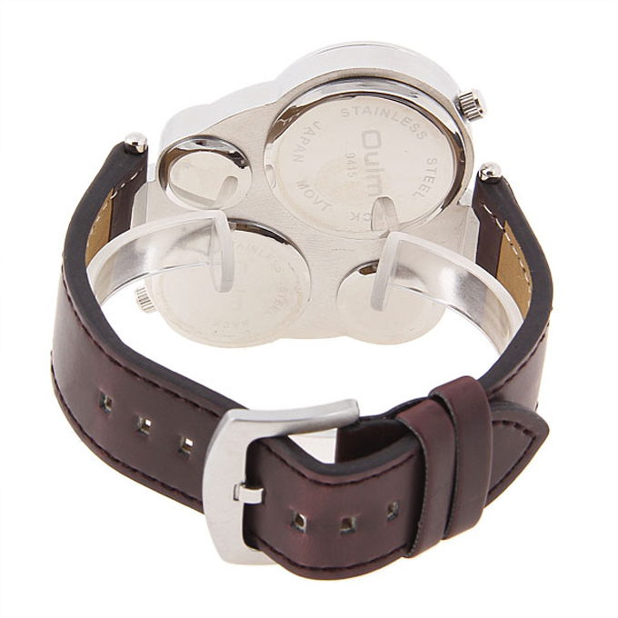 Oulm Men's Quartz Analog Military Watch with Compass Thermometer