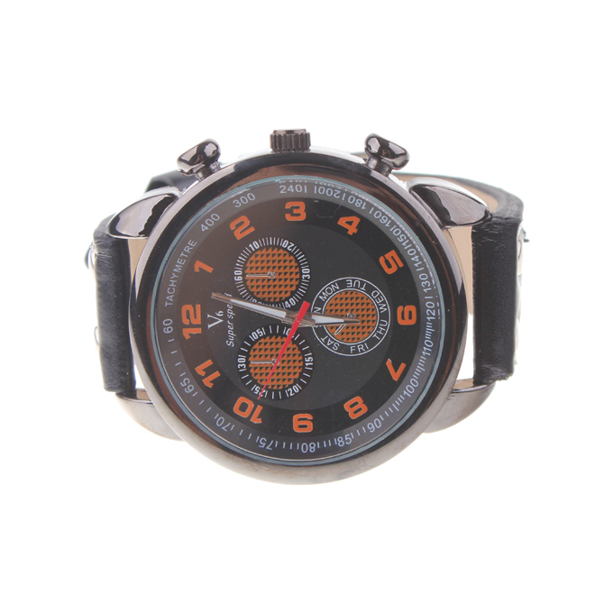 Men's Fashion V6 Super Speed Orange Dials Quartz Wrist Watch
