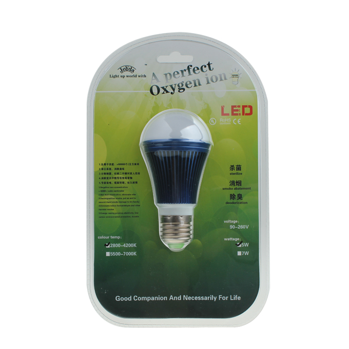 High-tech E27 5W Warm White Anion LED Lamp Smoke Air Cleaner