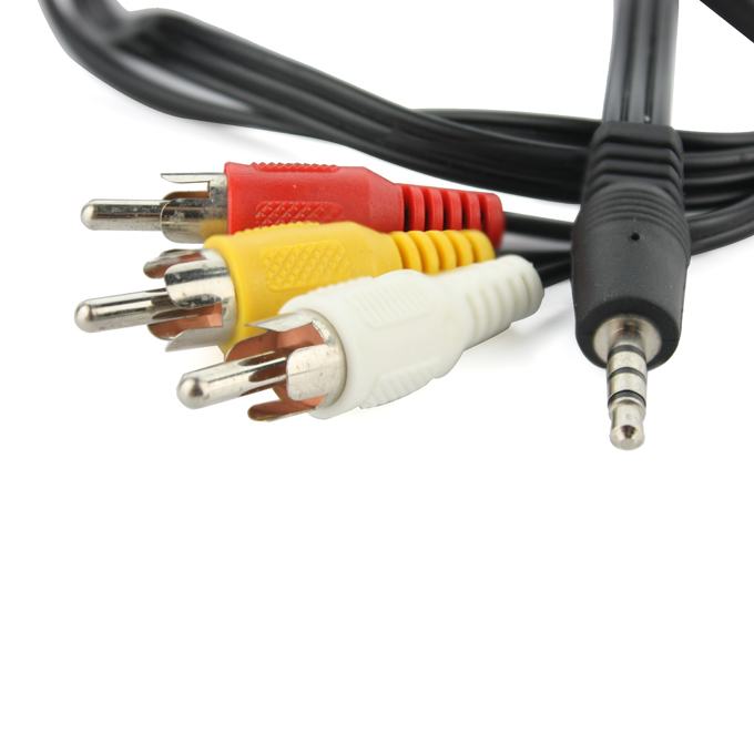 AV 3.5 mm Jack Plug to 3 RCA Adapter Audio Video Cable