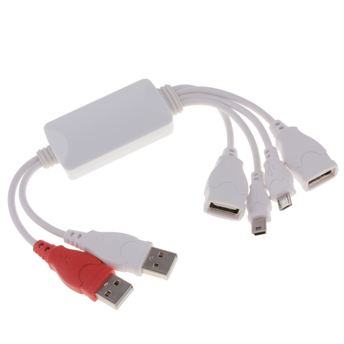 SSK Octopus 4 Port HUB w/ 2 USB AF+1 mini USB+1 micro USB Port