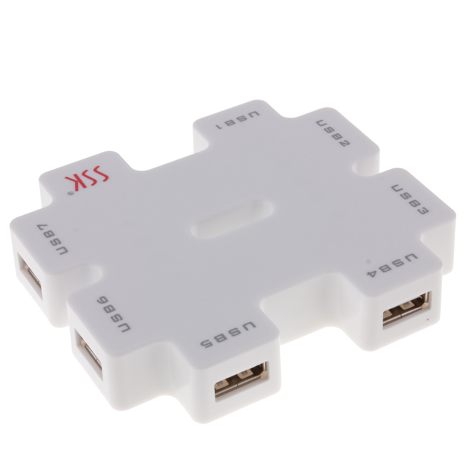 SSK SHU011 Toy Bricks 7 USB Ports HUB USB2.0 + US Power Adapter