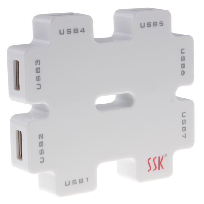 SSK SHU011 Toy Bricks 7 USB Ports HUB USB2.0 + US Power Adapter
