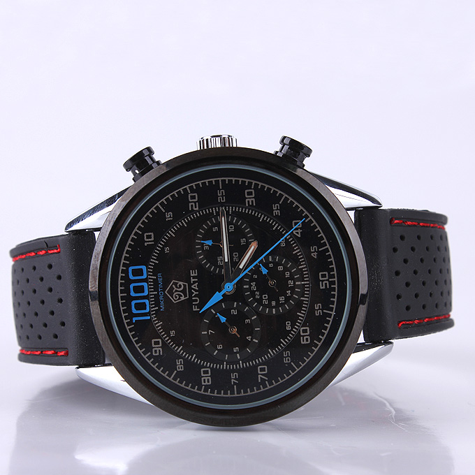 Silicone Strap Automatic Wrist Watch with 3 Mini Dial for Male