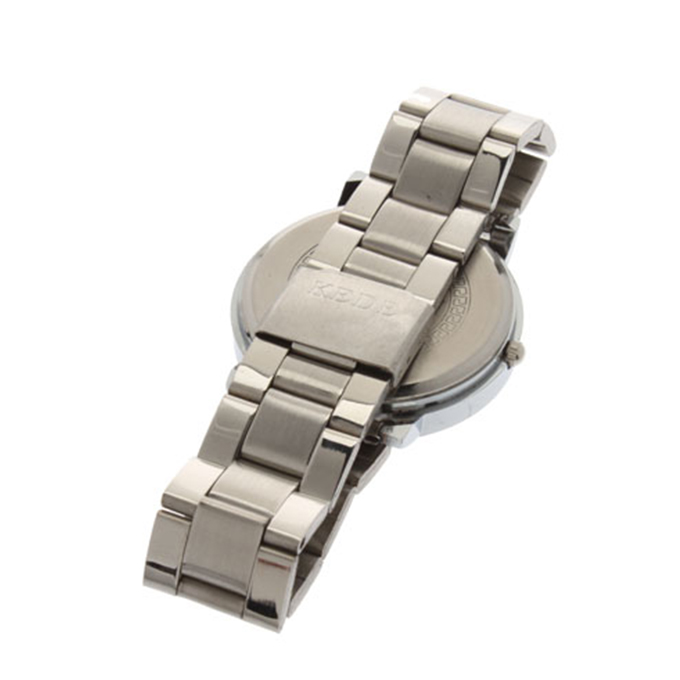 KEDE Analog Unisex Binary Display Black Dial Silver Alloy Band Watch
