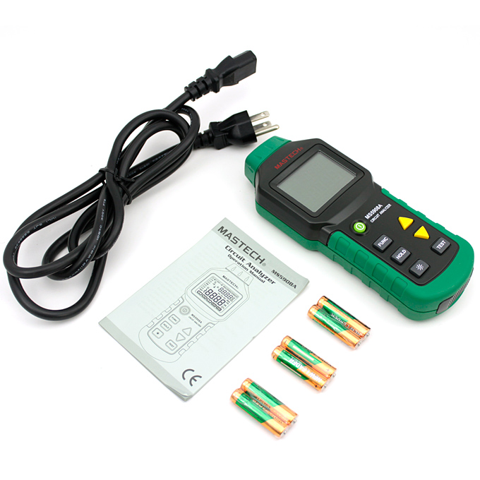 Mastech MS5908A TRMS Voltage GFCI RCD Tester Circuit Analyzer