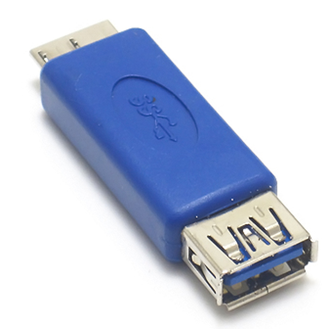 USB 3.0 Micro B Male to A Female Adapter -Blue