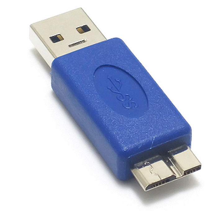 USB 3.0 Micro B Male to A Male Adapter -Blue