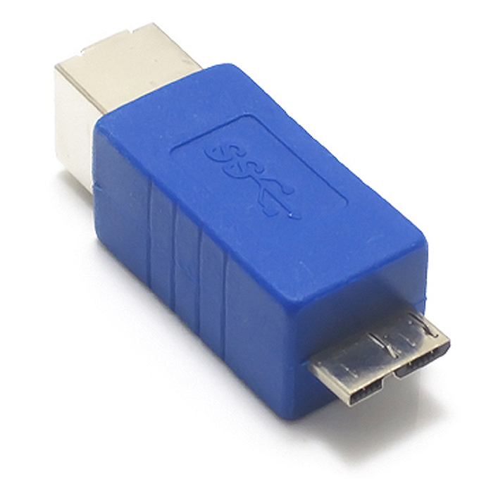 USB 3.0 Micro B Male to B Female Adapter -Blue