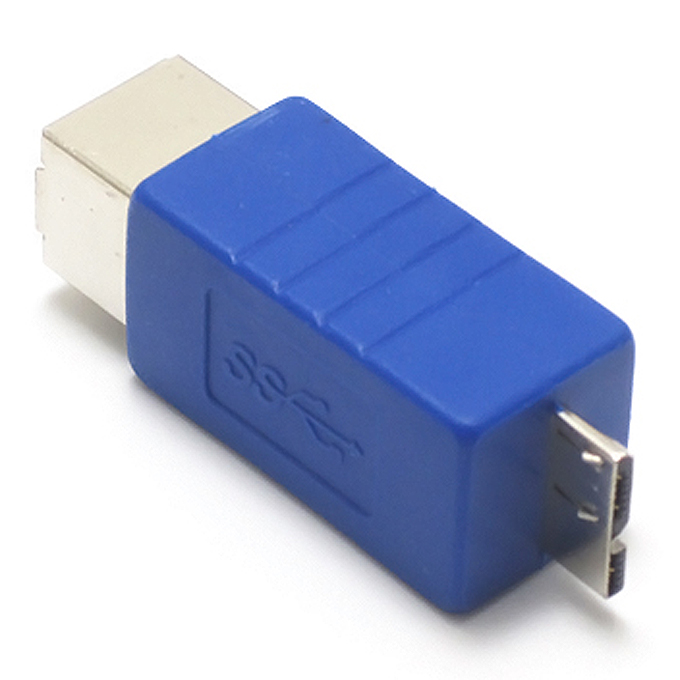 USB 3.0 Micro B Male to B Female Adapter -Blue