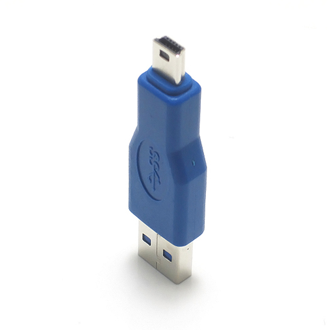 USB 3.0 Mini B Male to A Male Adapter -Blue