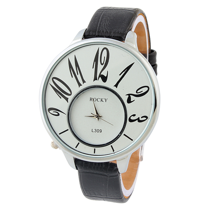 Rocky L309 Round Dial Women Wrist Watch with Leather Watchband