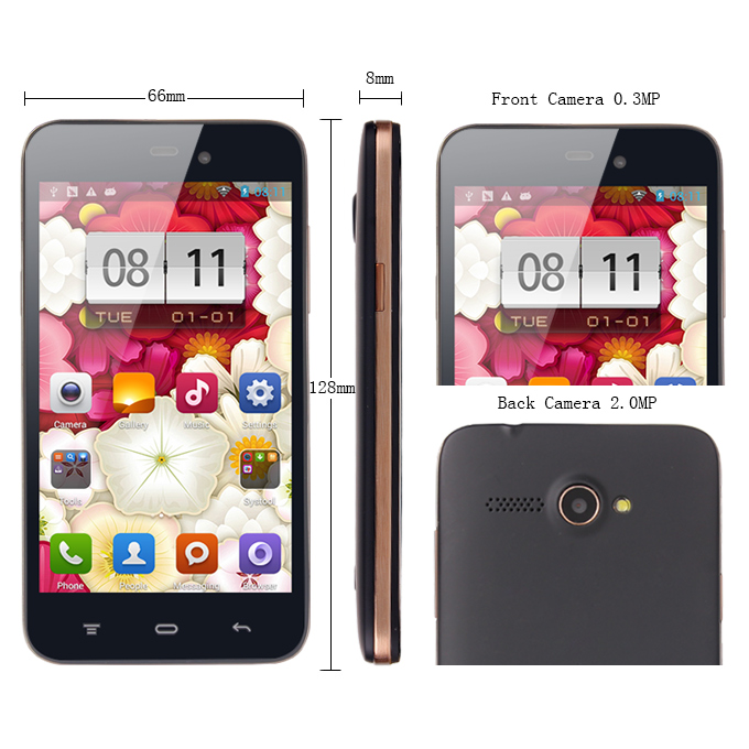 C1000 4.3" MTK6572w Smartphone 512MB+4GB 2.0MP Android 4.2 OS 3G/GPS