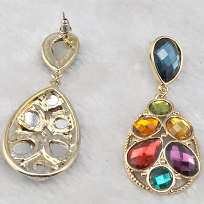 Water Shaped Ear Pin Earrings Earbob Eardrop Pendant Jewelry for Girl