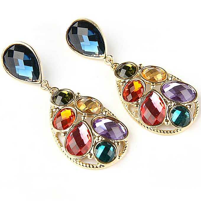 Water Shaped Ear Pin Earrings Earbob Eardrop Pendant Jewelry for Girl